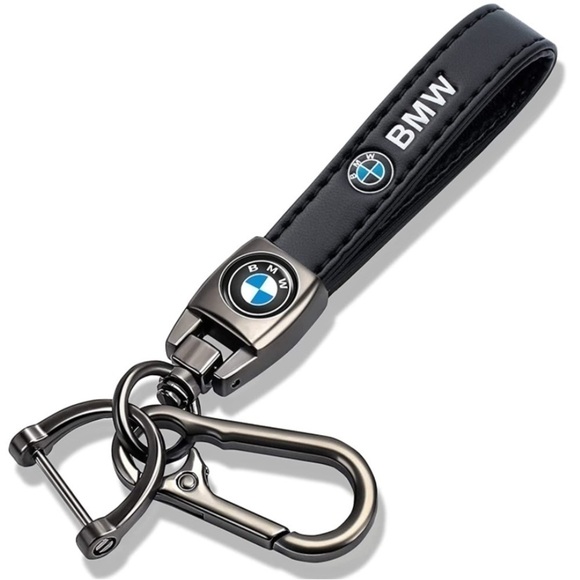 Accessories | Bmw Genuine Black Leather Car Keychain Key Chain Fob Ring ...